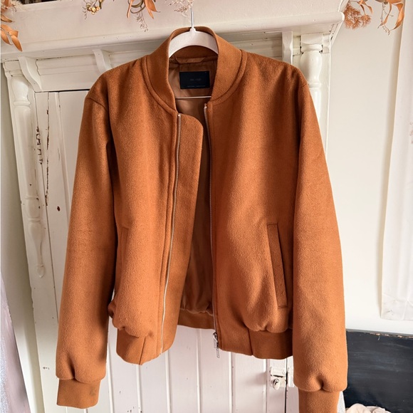OAK + FORT | Jackets & Coats | Oak Fort Womens Brown Bomber Jacket ...